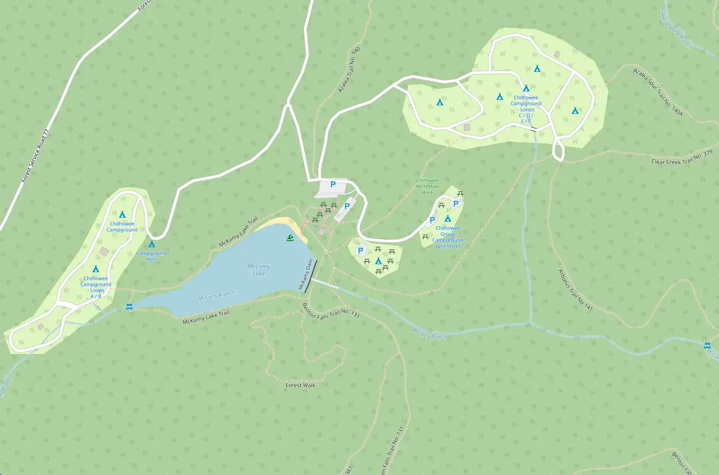 Chilhowee Recreation Area Campground in Benton, United States of ...
