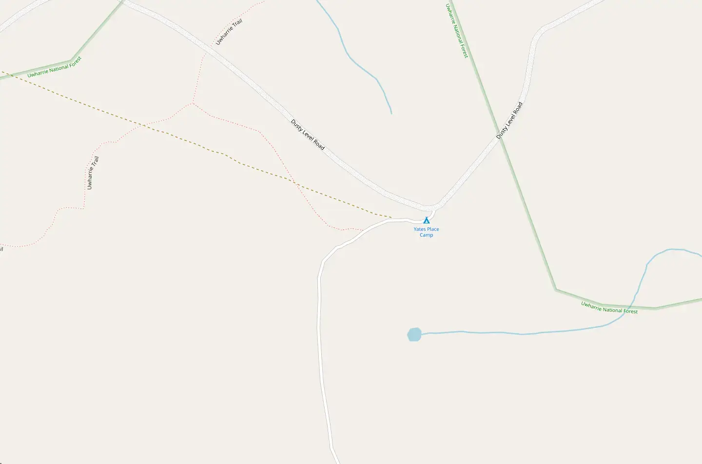 Yates Place Campground in Uwharrie National Forest, United States of ...